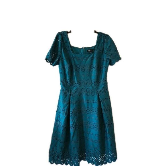 Lane Bryant | Dresses | Lane Bryant Teal Green Fit Flare Dress Size 8 ...